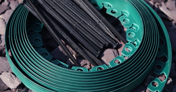 Separator gazon, bandă separatoare de gazon 10m x 4 cm, verde